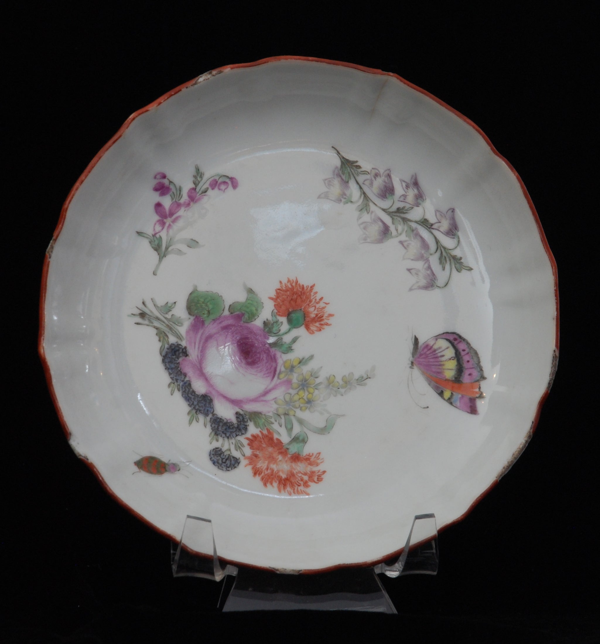 Teapot Stand: Chinese, James Giles flowers – Etruria Antiques Gallery