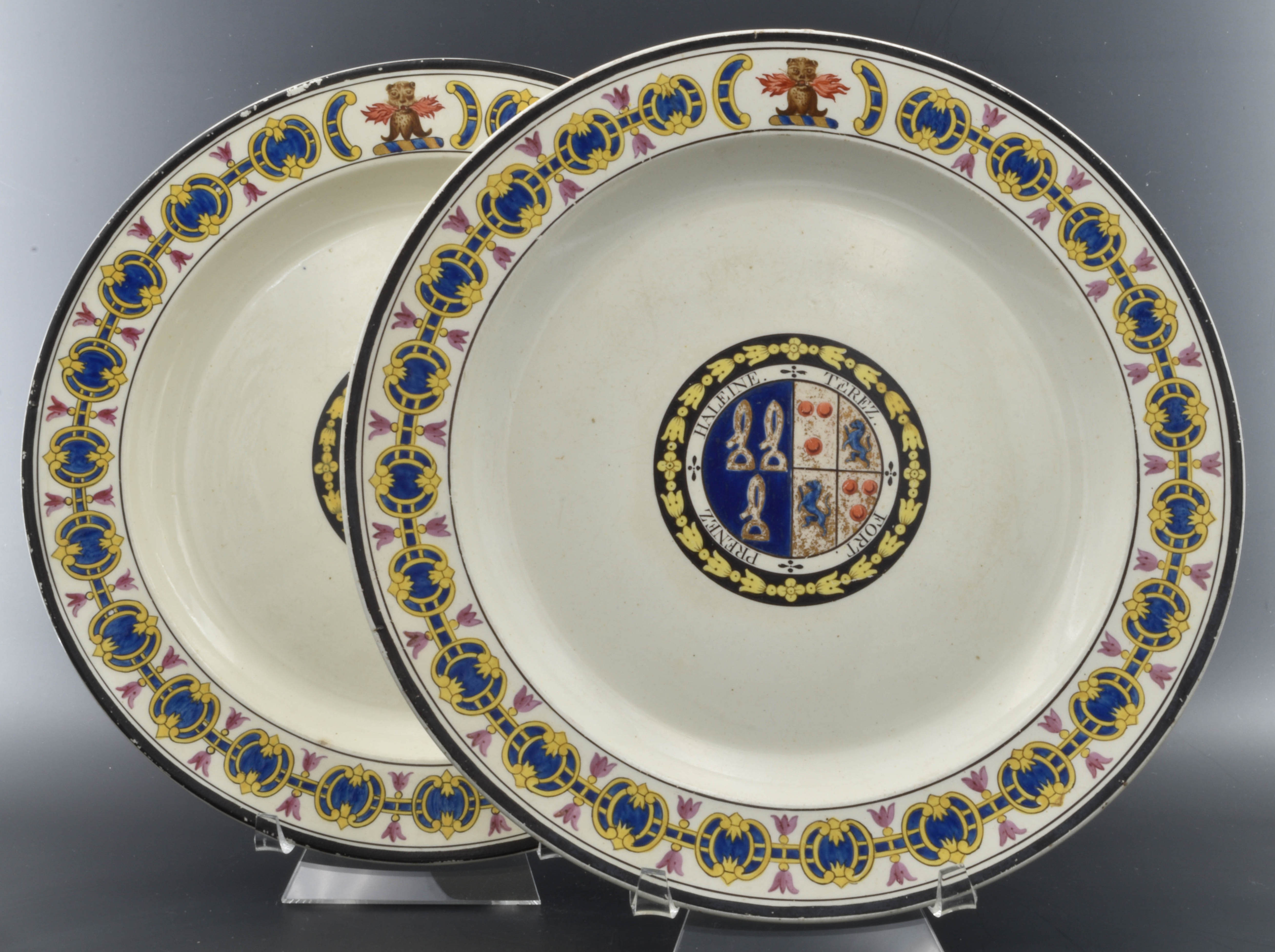 Pair crested plates – Etruria Antiques Gallery